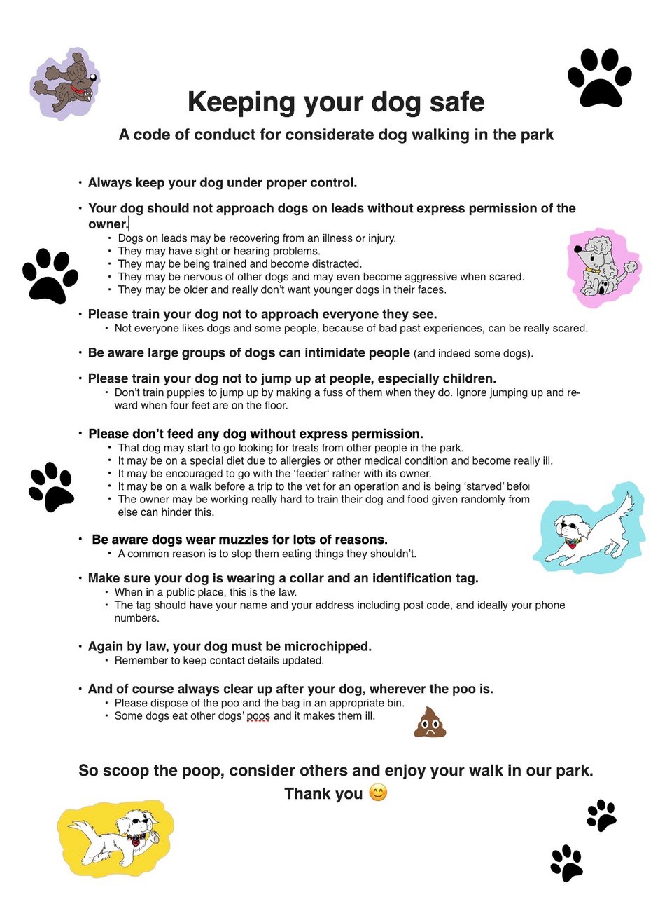 Keep Your Dog Safe poster | Friends of Worthington Park